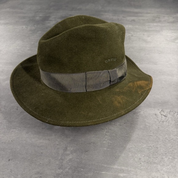 Orvis | Accessories | Vintage Orvis Fedora Hat Mens Olive Green Preppy ...